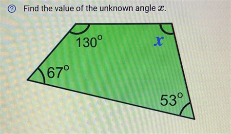solved find the value of the unknown angle x [geometry]