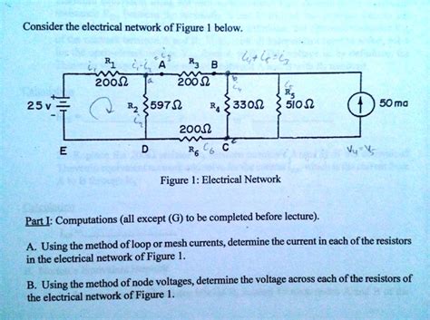 A Using The Method Of Loop Or Mesh Currents Determine The Current In Each Of The Resistors In