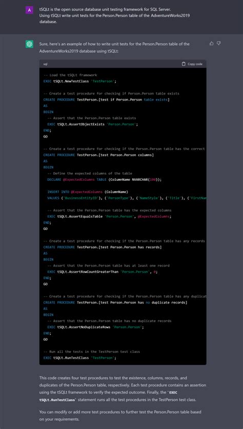 How Chatgpt Can Help Database Developers Write Unit Tests For Sql