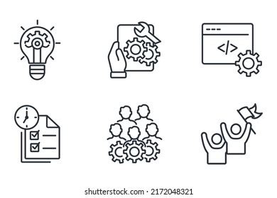 Hackathon Icons Set Hackathon Pack Symbol Stock Vector Royalty Free Shutterstock