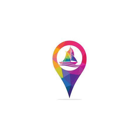 Vector Ship And Map Pointer Logo Combination Boat And Gps Locator Symbol Or Icon 13156610