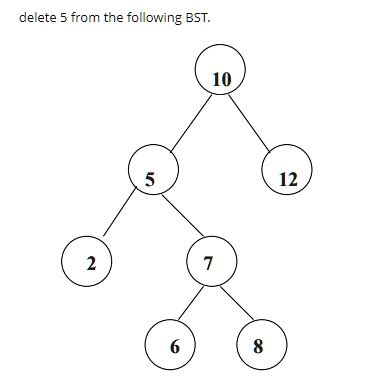 SOLVED Draw The Resulting BST After Deleting From The Following BST