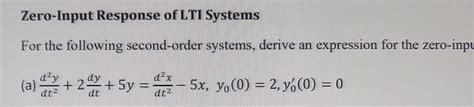 solved zero input response of lti systems for the following