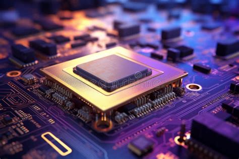 Electronic Circuit Board With Processor Stock Illustration Illustration Of Board Processor