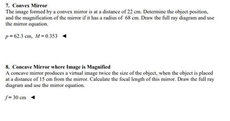 Solved Convex Mirror The Image Formed By A Convex Mirror Is Chegg Com
