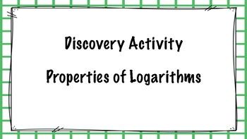 Discovering Properties Of Logarithms By Algebra All Around TpT