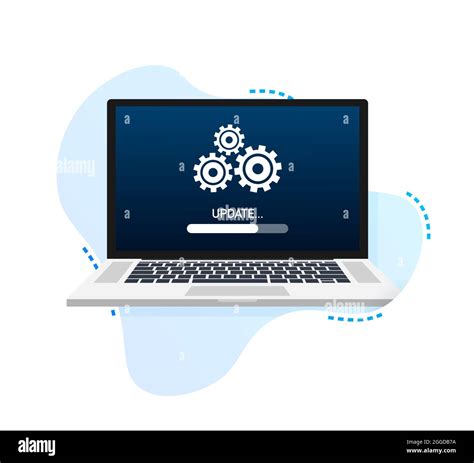 System Software Update Data Update Or Synchronize With Progress Bar On The Screen Vector