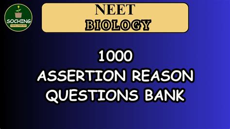 Neet Biology Assertion Reason Questions Soching