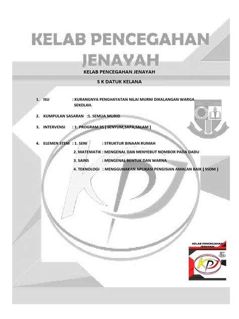 Kelab Pencegahan Jenayah Elemen Stem 2022 Pdf