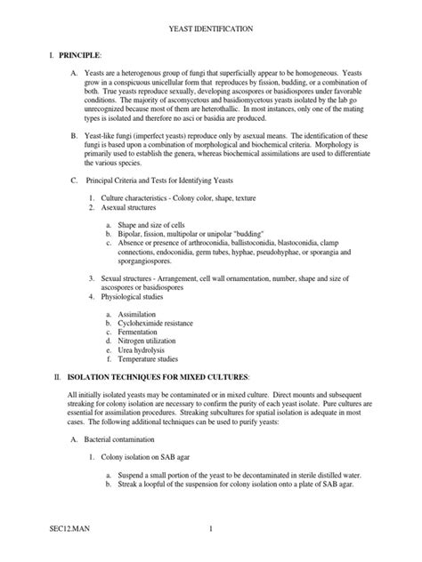 Yeast Identification
