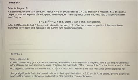 Solved Question 4 Refer To Diagram 3 A Closed Circular Loop