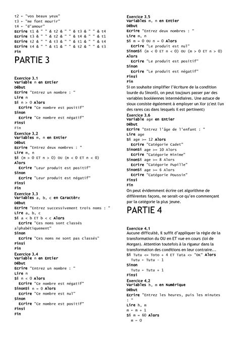 SOLUTION Correction Des Exercices Algorithme Studypool