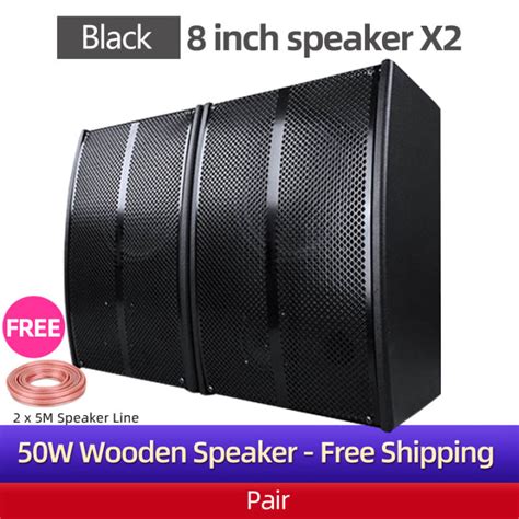 Pair 35W-50W Passive Speakers 6.5/8 inch Woofer Audio TV Amplifier Speaker With Tweeter and ...