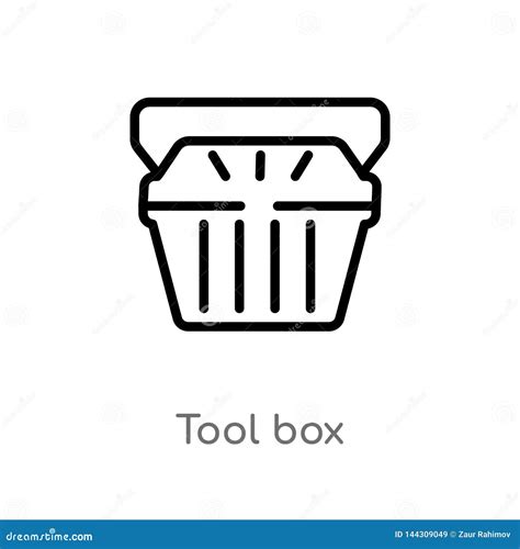 Outline Tool Box Vector Icon Isolated Black Simple Line Element