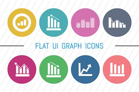 플랫 Ui 8 컬러 그래프 아이콘 설정합니다 Eps10입니다 매우 유용한 그래프 아이콘 설정 간단한 그림입니다 웹 모바일