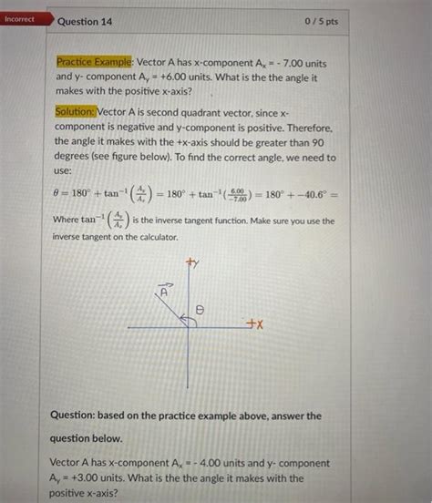 solved practice example vector a has x component ax −7 00