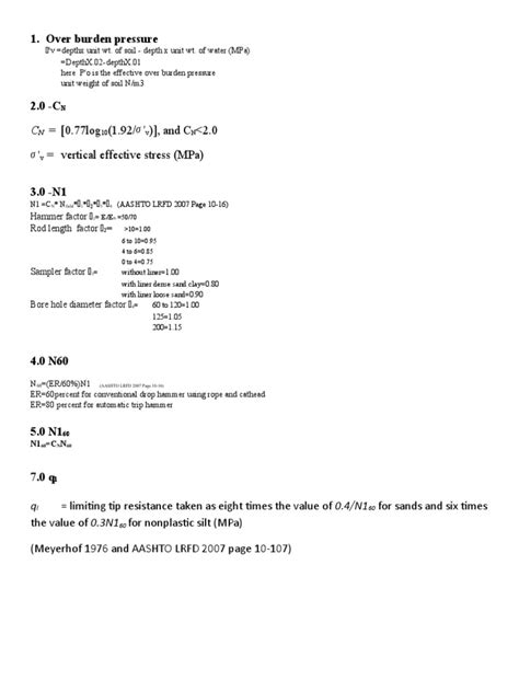Equation For Geotechnical Analysis Pdf Deep Foundation