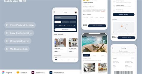 Travel Planner Mobile App Ui Kit Ux And Ui Kits Ft Trip And Location Envato