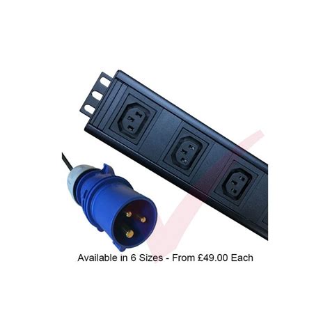 Black Vertical Rack Pdu C13 Socket To 16 Amp Plug 3 Metre