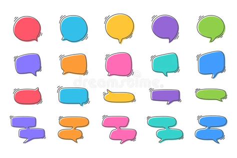 Hand Drawn Text Box Cute Cartoon Style Talking Dialogue Stock Vector Illustration Of Sketch