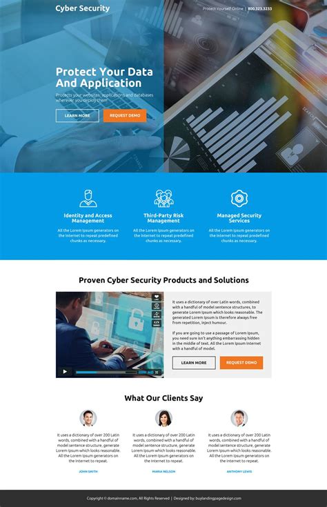 Pin På Security Landing Page Design