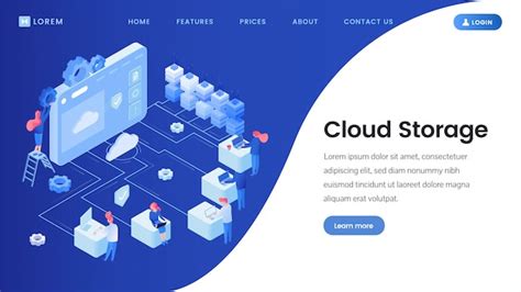Premium Vector Cloud Storage Landing Page Template