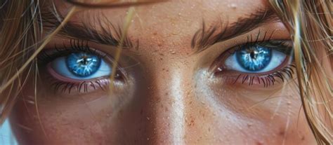 Woman With Striking Blue Eyes Premium Ai Generated Image