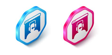 흰색 배경에서 격리된 Isometric 전화 24시간 지원 아이콘입니다 하루 종일 고객 지원 콜 센터 풀 타임 콜 서비스 육각 버튼 벡터 24에 대한 스톡 벡터 아트 및