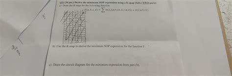 Solved Q Pts Derive The Minimum SOP Expression Using Chegg