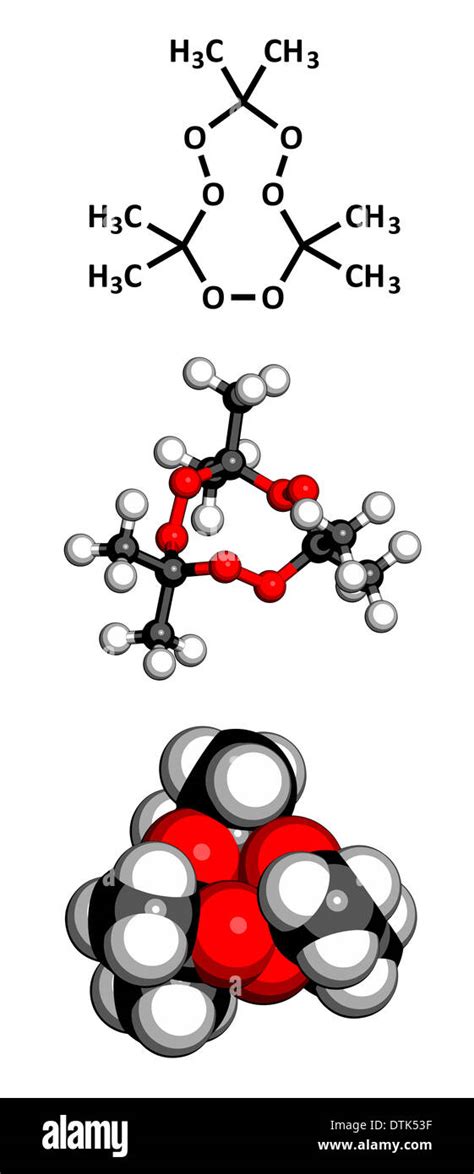 Acetone Peroxide Triacetone Peroxide Tatp Explosive Molecule Three Representations 2d