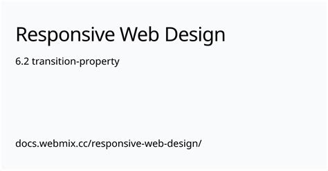 62 Transition Property Responsive Web Design