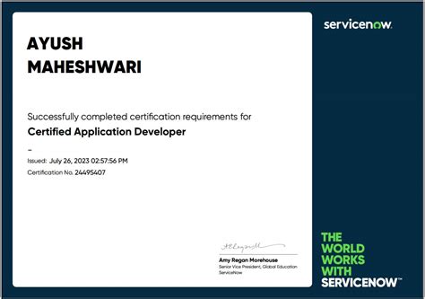 Ayush Maheshwari On Linkedin Im Happy To Share That Ive Obtained A New Certification Servicenow
