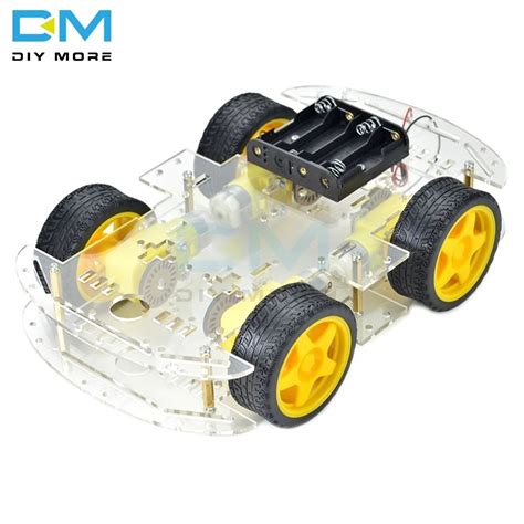 스마트 자동차 키트 4wd 스마트 로봇 자동차 섀시 키트 자동차 속도 인코더 및 배터리 상자 Arduino용 Diy 전자 키트반도체 집적회로 Aliexpress