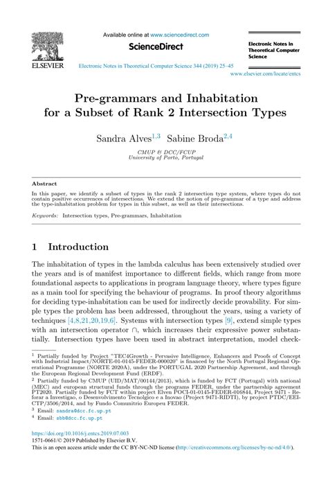 Pdf Pre Grammars And Inhabitation For A Subset Of Rank 2 Intersection