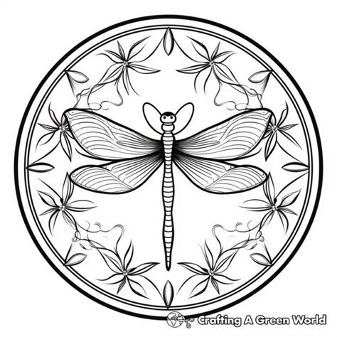 Dragonfly Mandala Coloring Pages