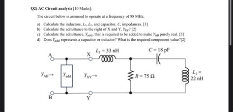 Solved Q2 ﻿ac Circuit Analysis [10 ﻿marks] The Circuit
