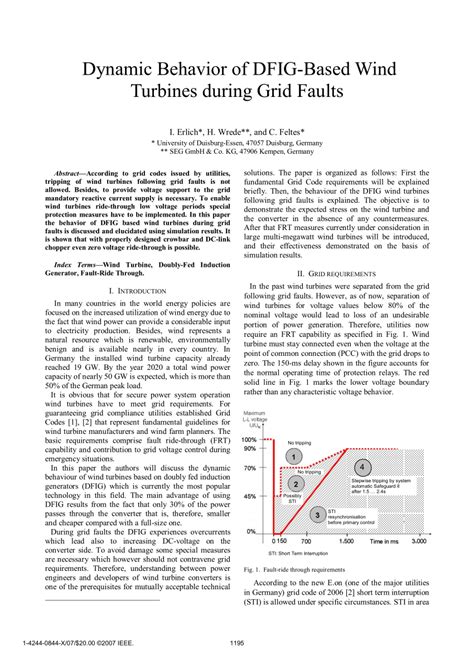 Pdf Dynamic Behavior Of Dfig Based Wind Turbines During Grid Faults