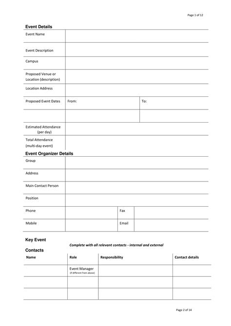 Event Project Plan Template Word Prntbl Concejomunicipaldechinu Gov Co