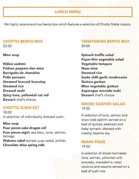 Menu At Chotto Matte London Restaurant London 11 13 Frith St