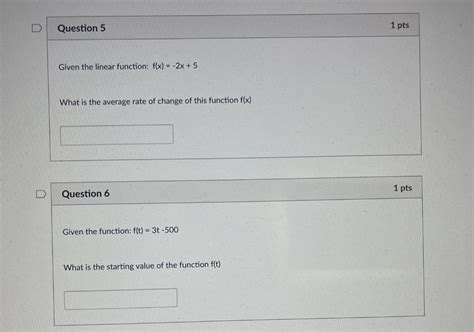 Solved Question Pts Given The Linear Function F X Chegg