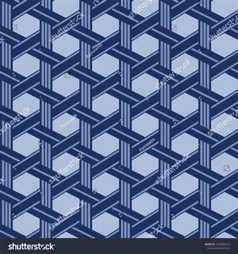 Japanese Hexagon Weave Vector Seamless Pattern Stock Vector Royalty Free 1843882912 Shutterstock