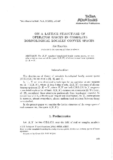 pdf on a lattice structure of operator spaces in complete