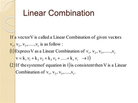 linear combination span and linearly independent dependent set pptx