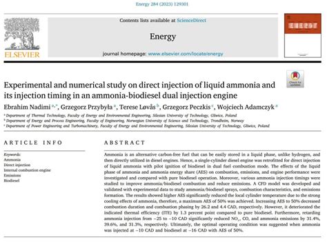 I Am Happy To Share Our Recently Published Paper On Direct Injection Of Liquid Ammonia In This