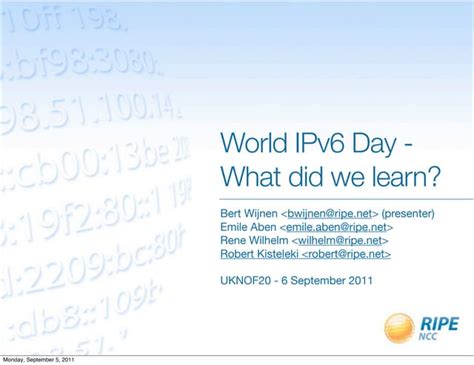 world ipv6 day what did we learn ppt free download