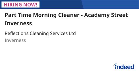 Part Time Morning Cleaner Academy Street Inverness Inverness Iv2