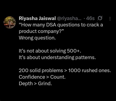 Cracking Dsa Focus On Patterns Not Numbers Riyasha Jaiswal Posted On The Topic Linkedin