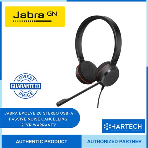 Jabra Evolve 20 Stereo Noise Cancelling Headset Shopee Philippines