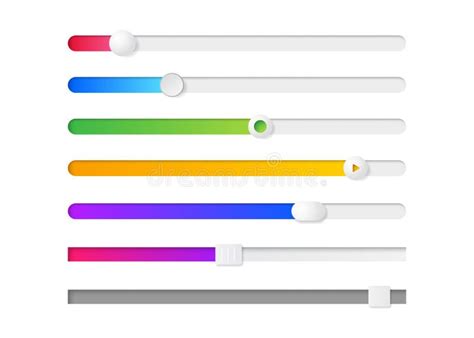 Set Of 3d Scrollbars For User Interface Scrollbar Template Design For
