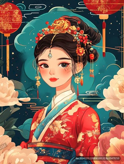 ai创作图中式新娘插画 贵妃插画 执灯笼的美女 换装插画 清宫美人插画 宫廷系列人物插画 元春插画 喜庆风插画 女生拜年图 汉服美人插画 过年